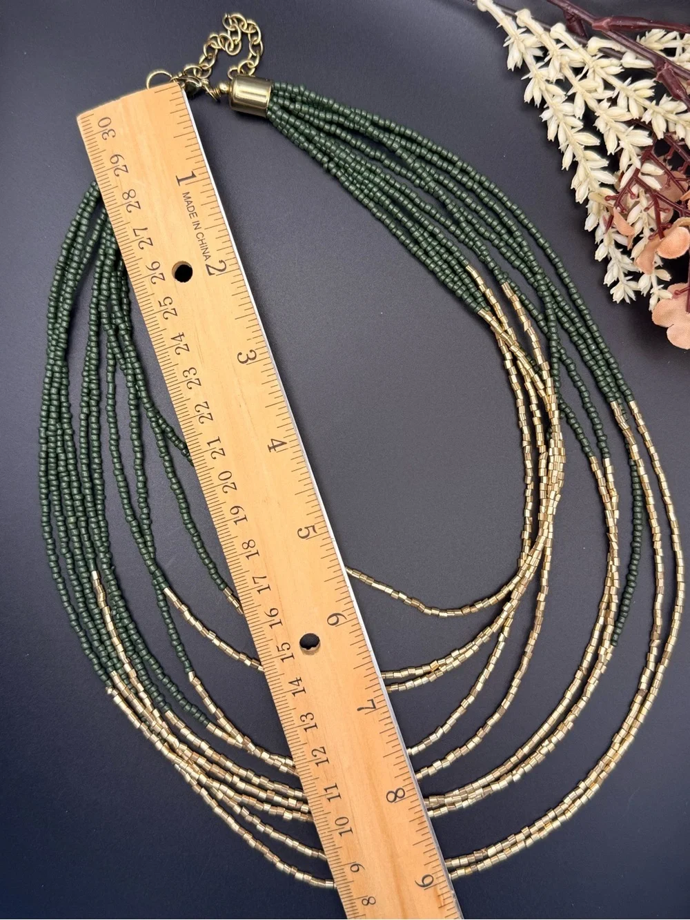 Source Unknown | Jewelry | Source Unknown Green And Gold Multistrand ...